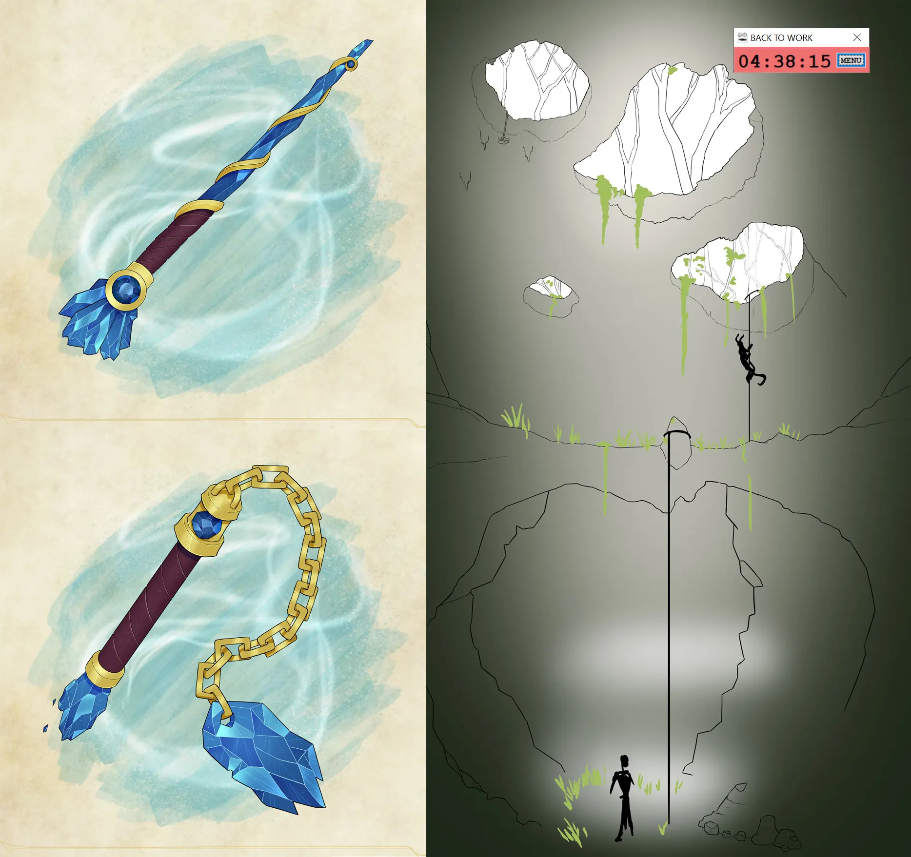 Urazi - crystal weapon and envir WIP 1